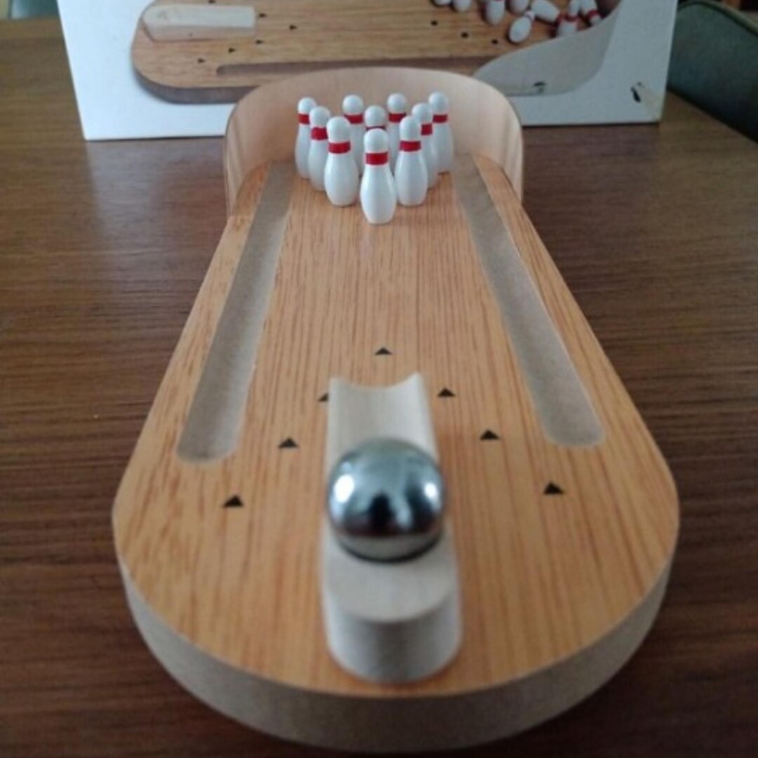 Mini Wooden Bowling Game - for Men Women and Children Arcade Board ...