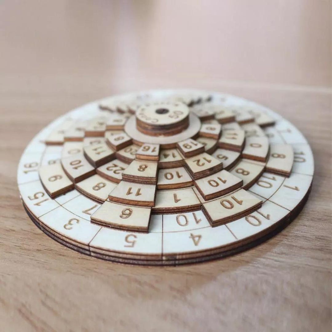 Turntable Wooden Number Puzzle Huarong Road IQ Brain Teaser Montessori ...