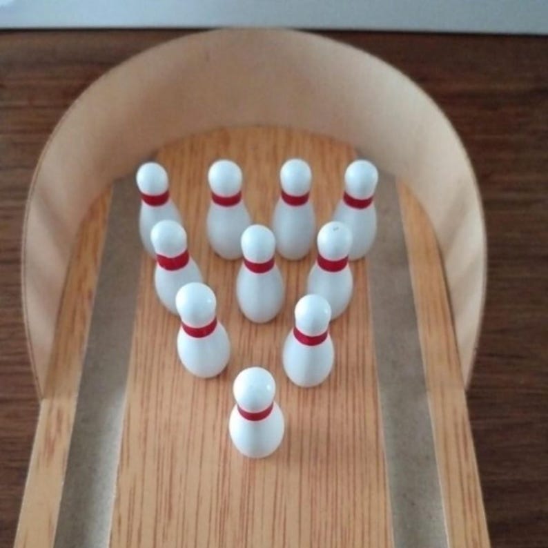 Mini Wooden Bowling Game - for Men Women and Children Arcade Board ...