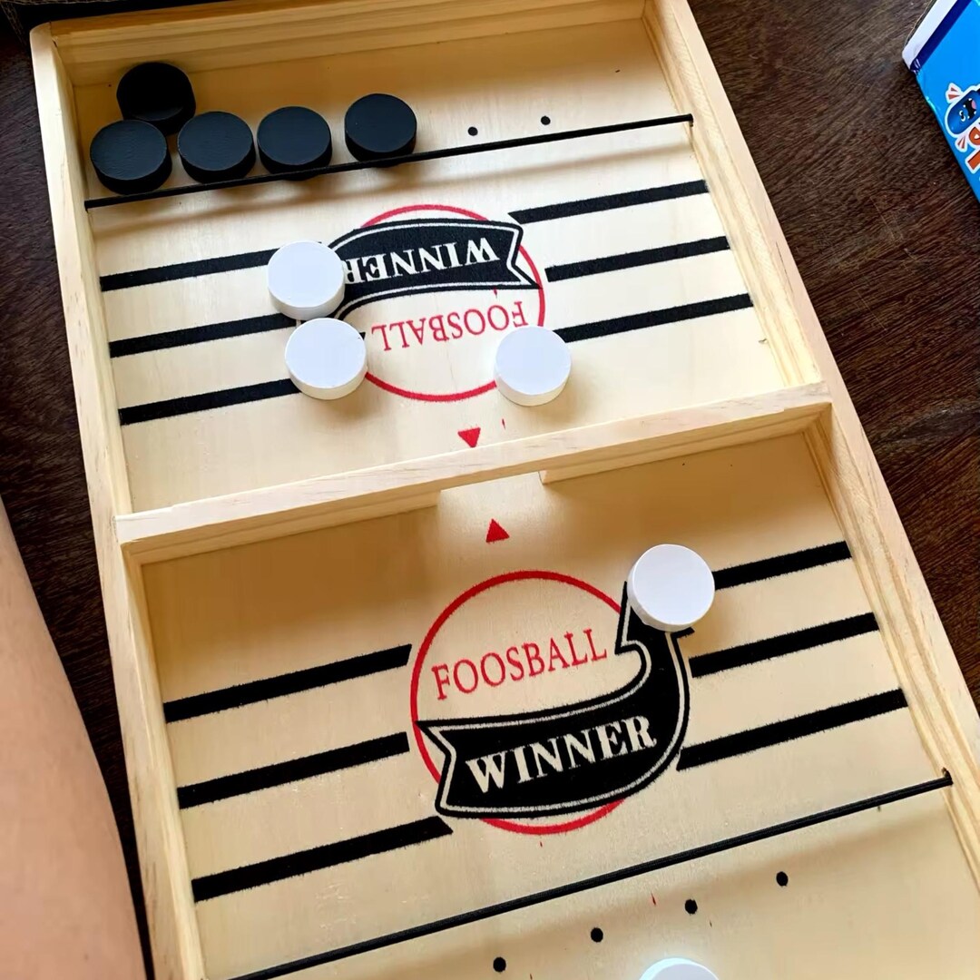 Wooden Billiard Board Game - Foosball Table Field Hockey Catapult Chess ...