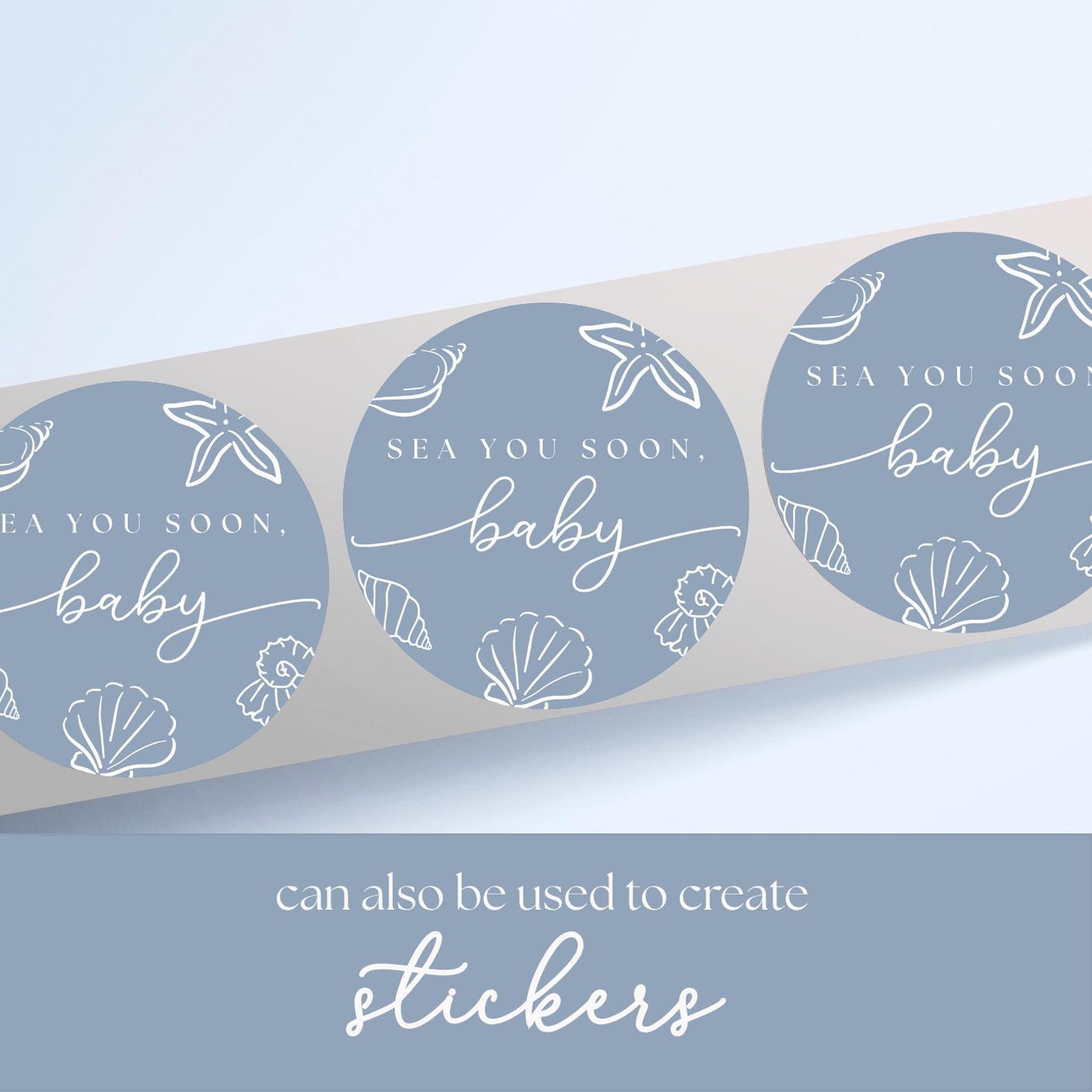 Sea You Soon Baby Shower Cupcake Toppers, Seashell Baby Shower Theme ...