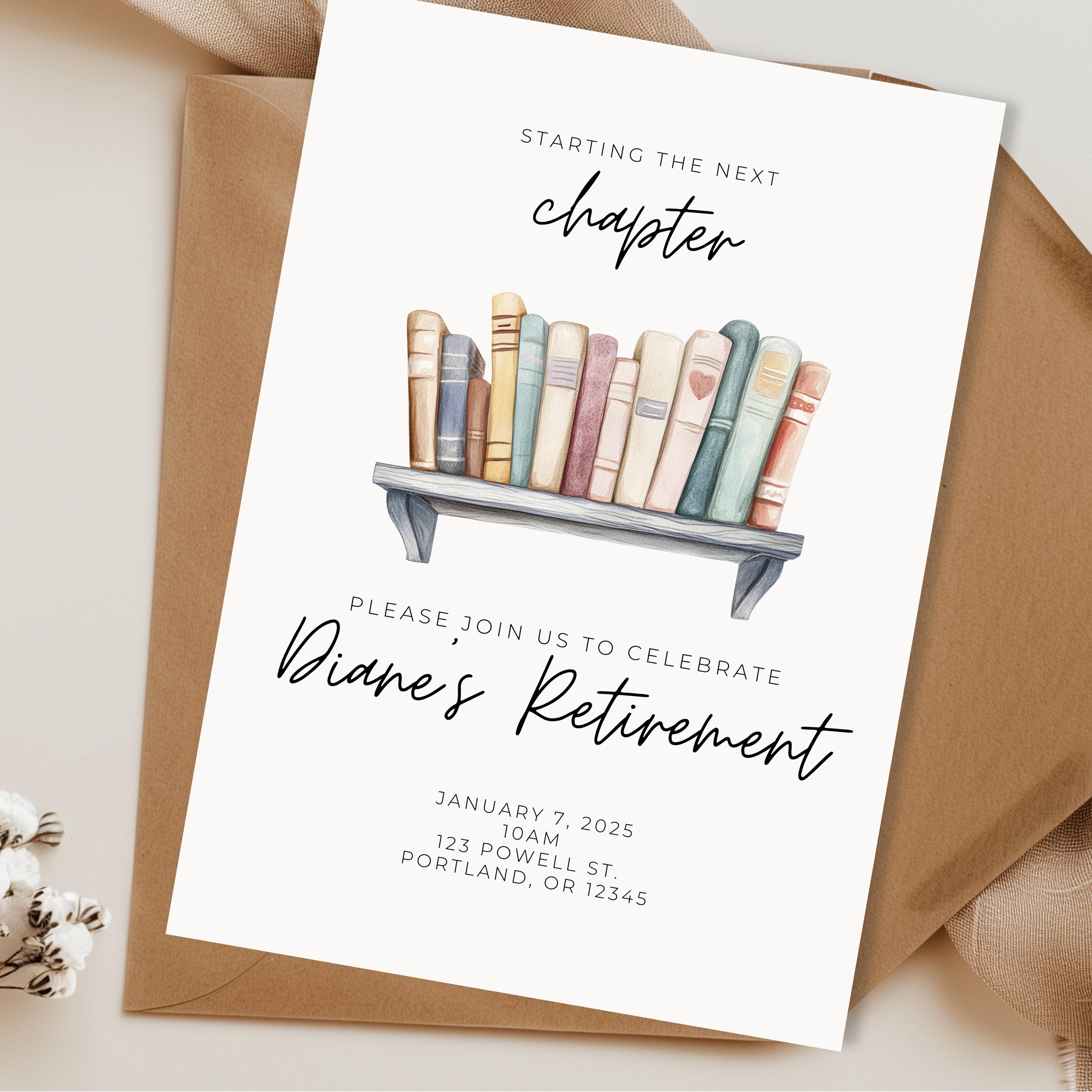 Teacher Retirement Party Invitation, Editable Minimalist Retirement ...