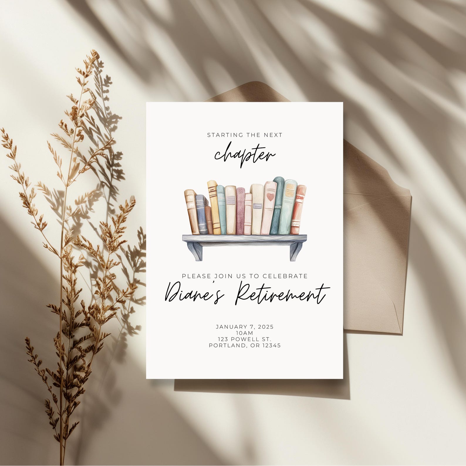Teacher Retirement Party Invitation, Editable Minimalist Retirement ...