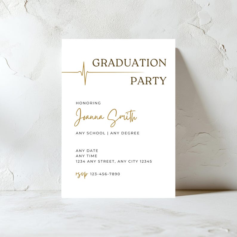 Nurse Graduation Invitation, Minimalist Nurse Graduation Invite ...