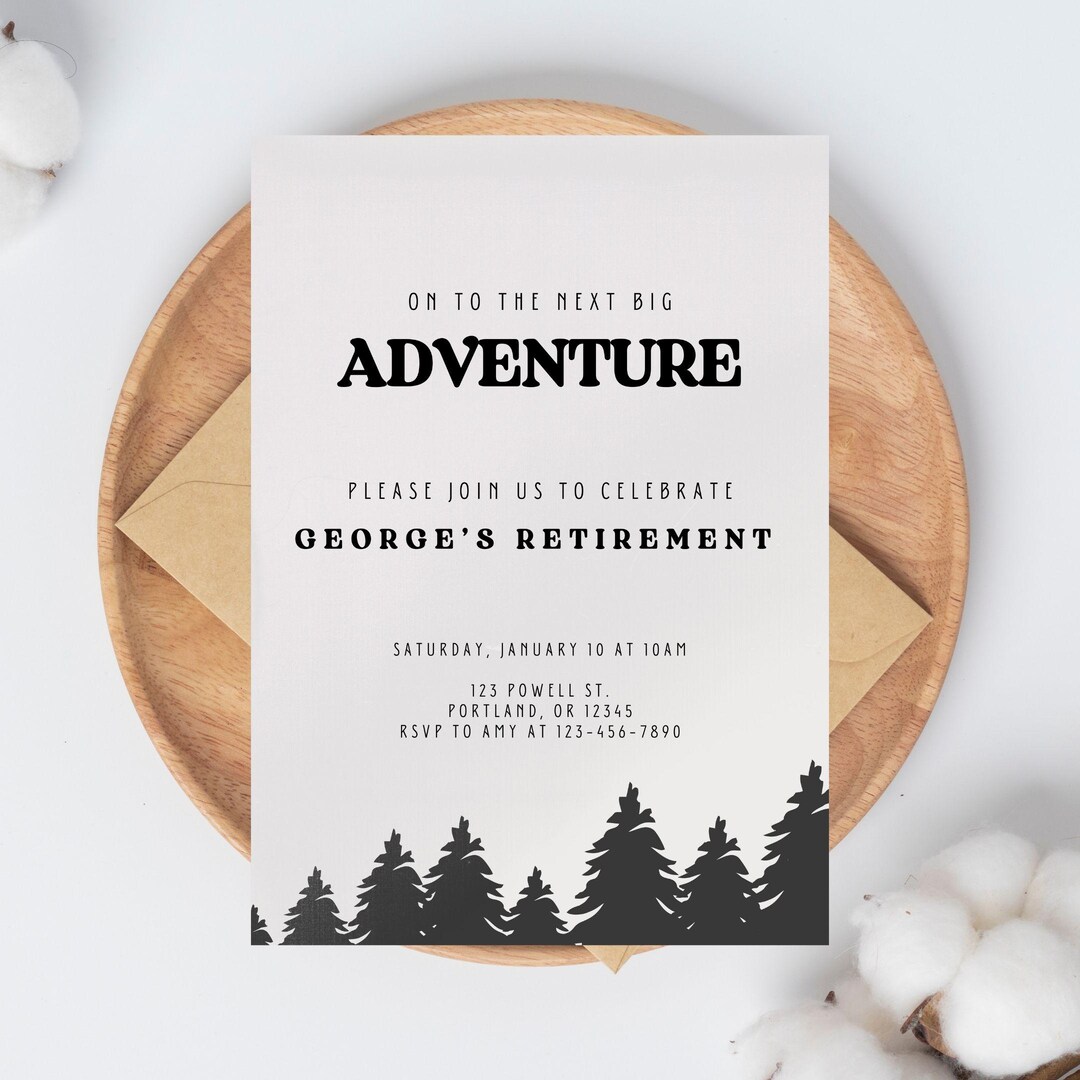 Editable Retirement Party Invitation, Minimalist Retirement Invitation ...