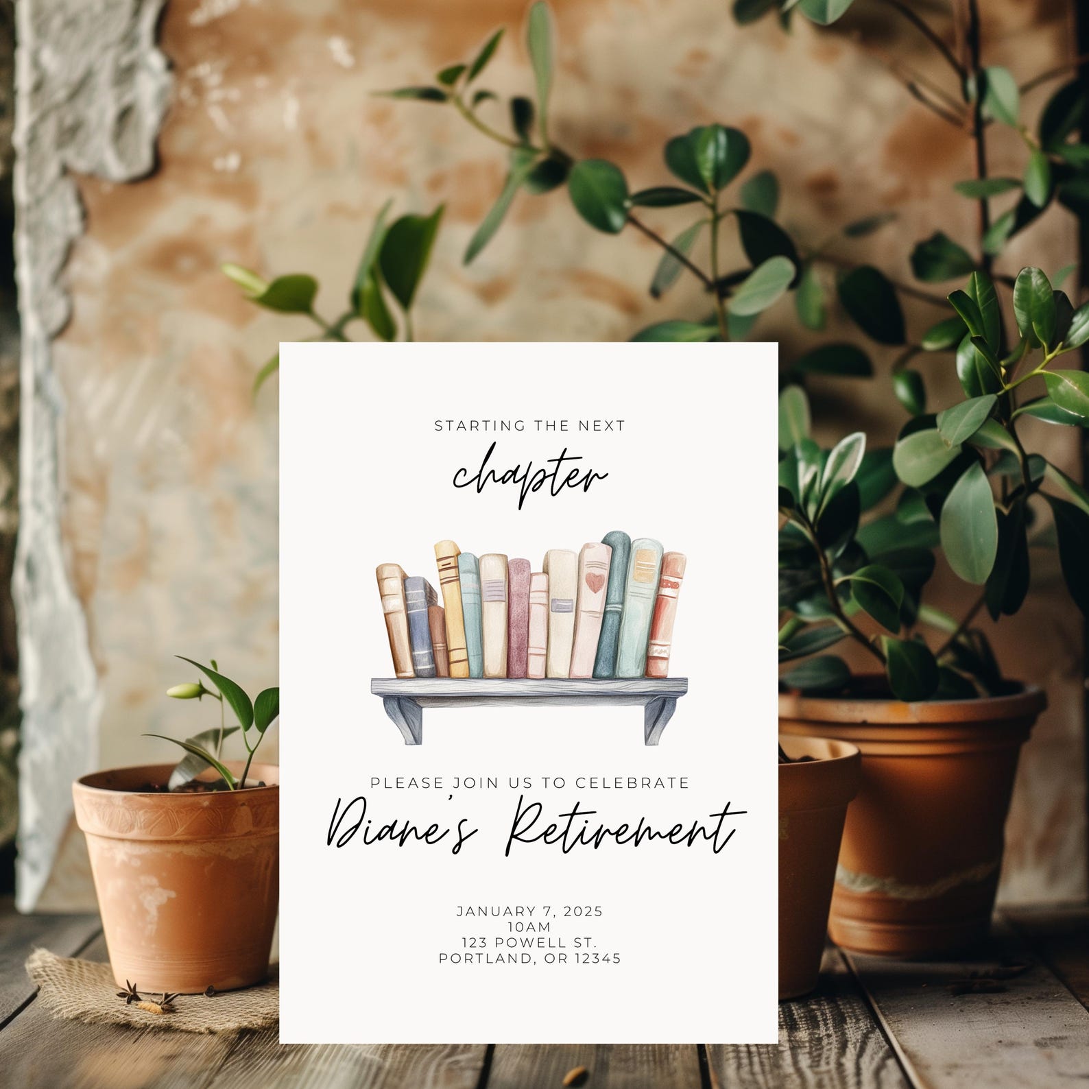 Teacher Retirement Party Invitation, Editable Minimalist Retirement ...