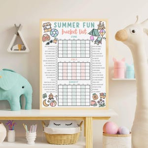 Summer Bucket List Poster Editable, Printable Family Planner, Summer ...