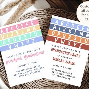 Alphabet Preschool Graduation Invitation 2025, Prek Grad Invite ...