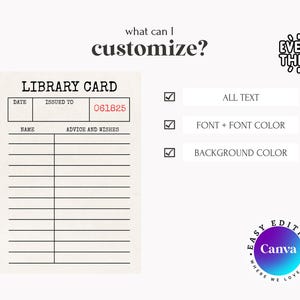 Library Card Advice and Wishes, Storybook Baby Shower, Book Bridal ...