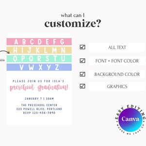 Alphabet Preschool Graduation Invitation 2025, Prek Grad Invite ...