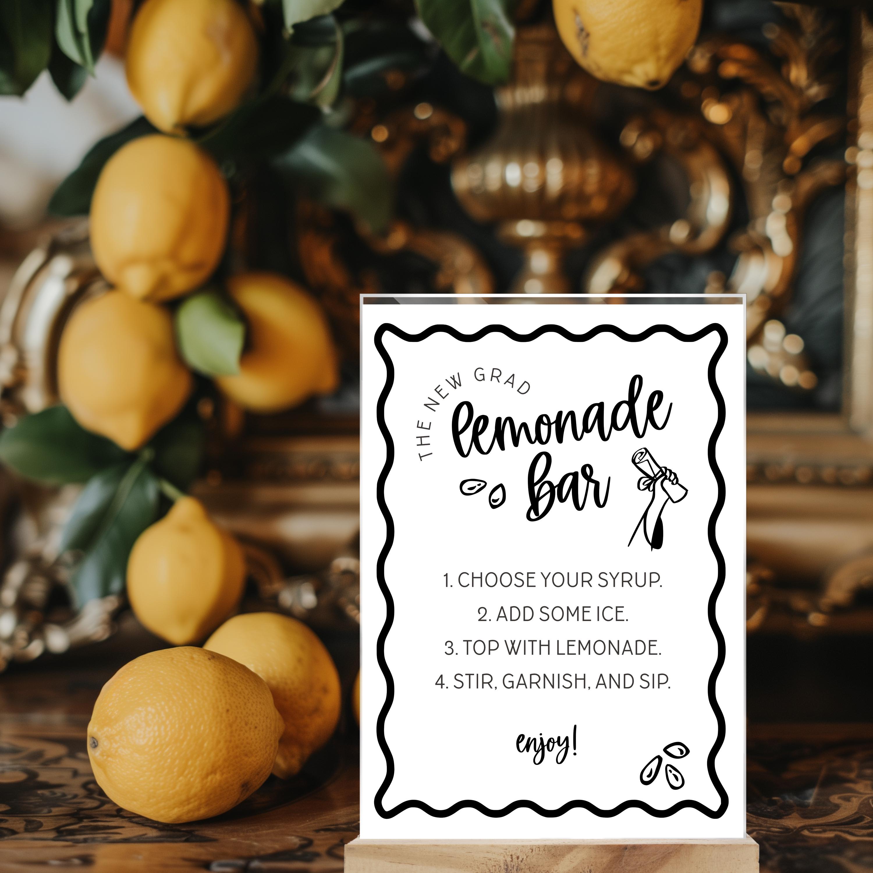 Lemonade Bar Graduation Party Template, Editable Drink Station Sign ...