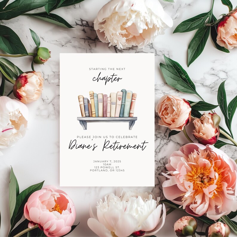 Teacher Retirement Party Invitation, Editable Minimalist Retirement ...