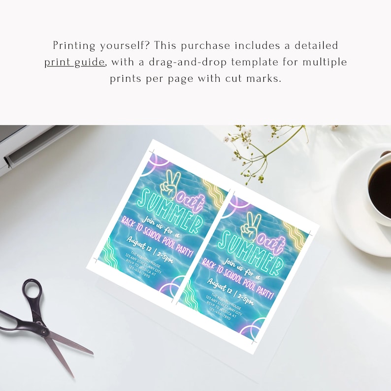 Peace Out Summer Pool Party Invitation Template, Printable End of ...