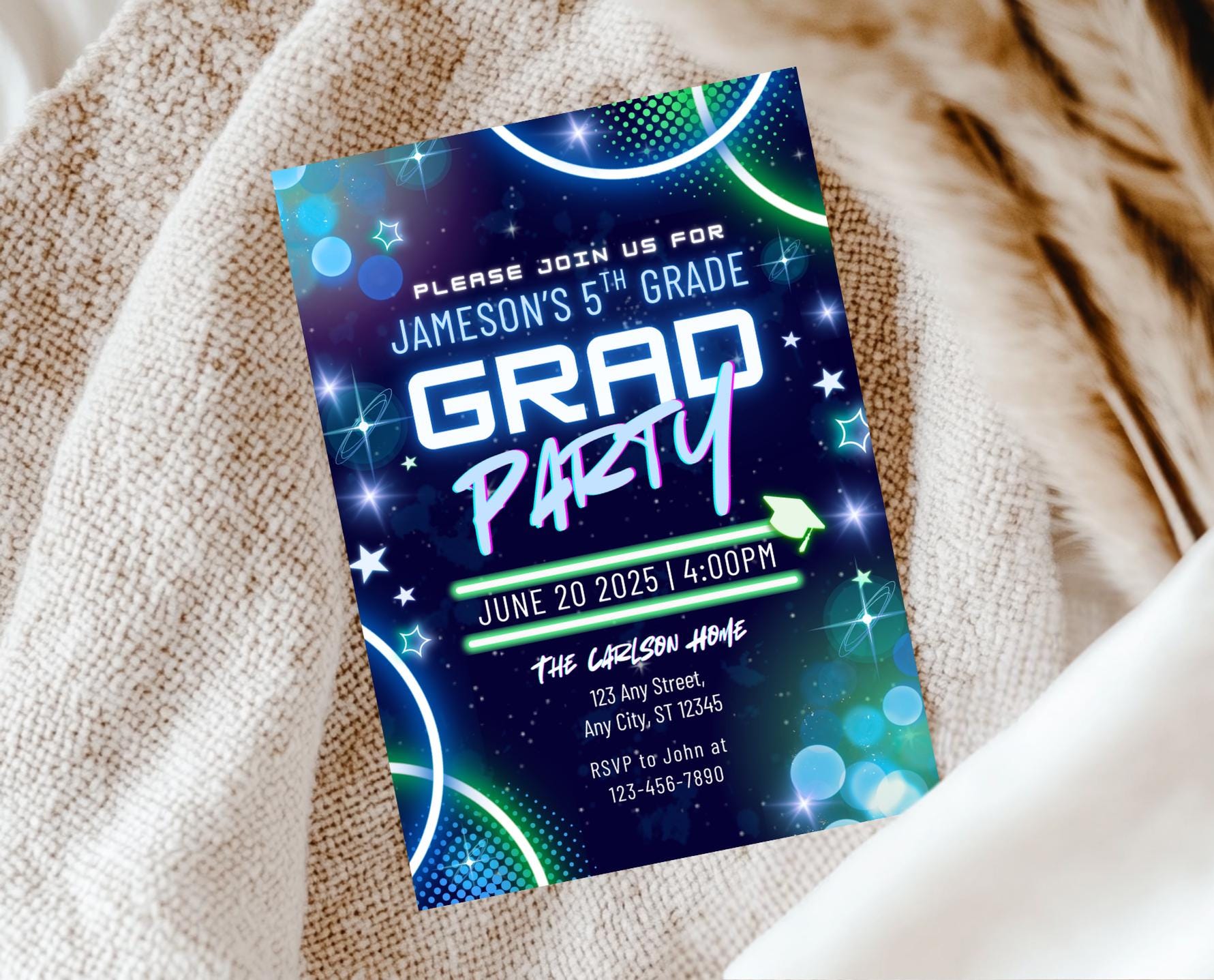 5th Grade Graduation Party Invitation, Peace Out 5th Grade, Editable ...