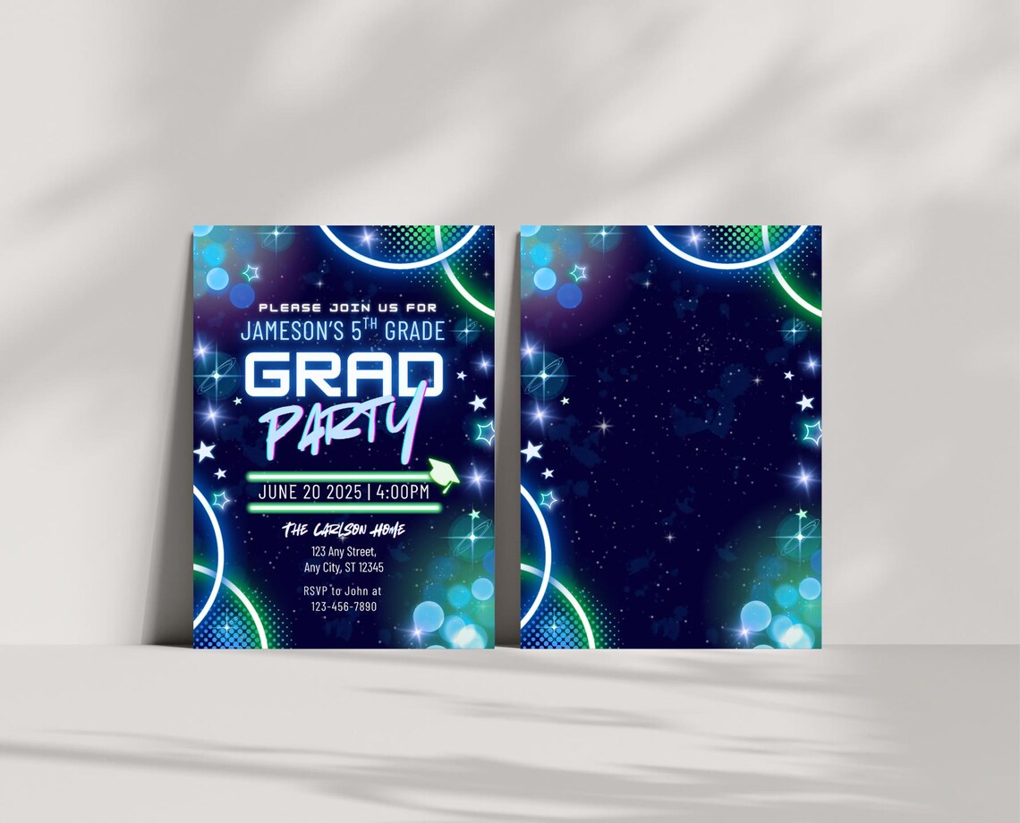 5th Grade Graduation Party Invitation, Peace Out 5th Grade, Editable ...