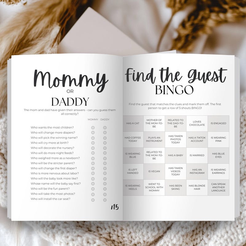 Baby Shower Booklet Black - Etsy