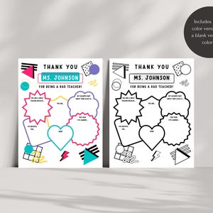 90s-theme Teacher Appreciation Template, Thank You Teacher Gifts ...