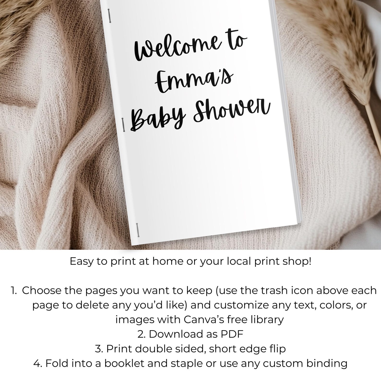 Editable Baby Shower Game Booklet, Customizable Printable Activity ...