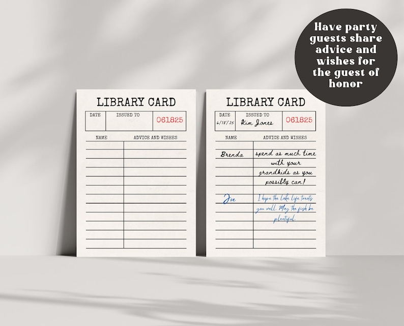 Library Card Advice and Wishes, Storybook Baby Shower, Book Bridal ...