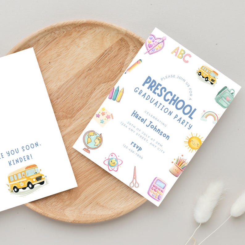 Preschool Graduation Invitation 2025, Prek Grad Invite, Printable ...