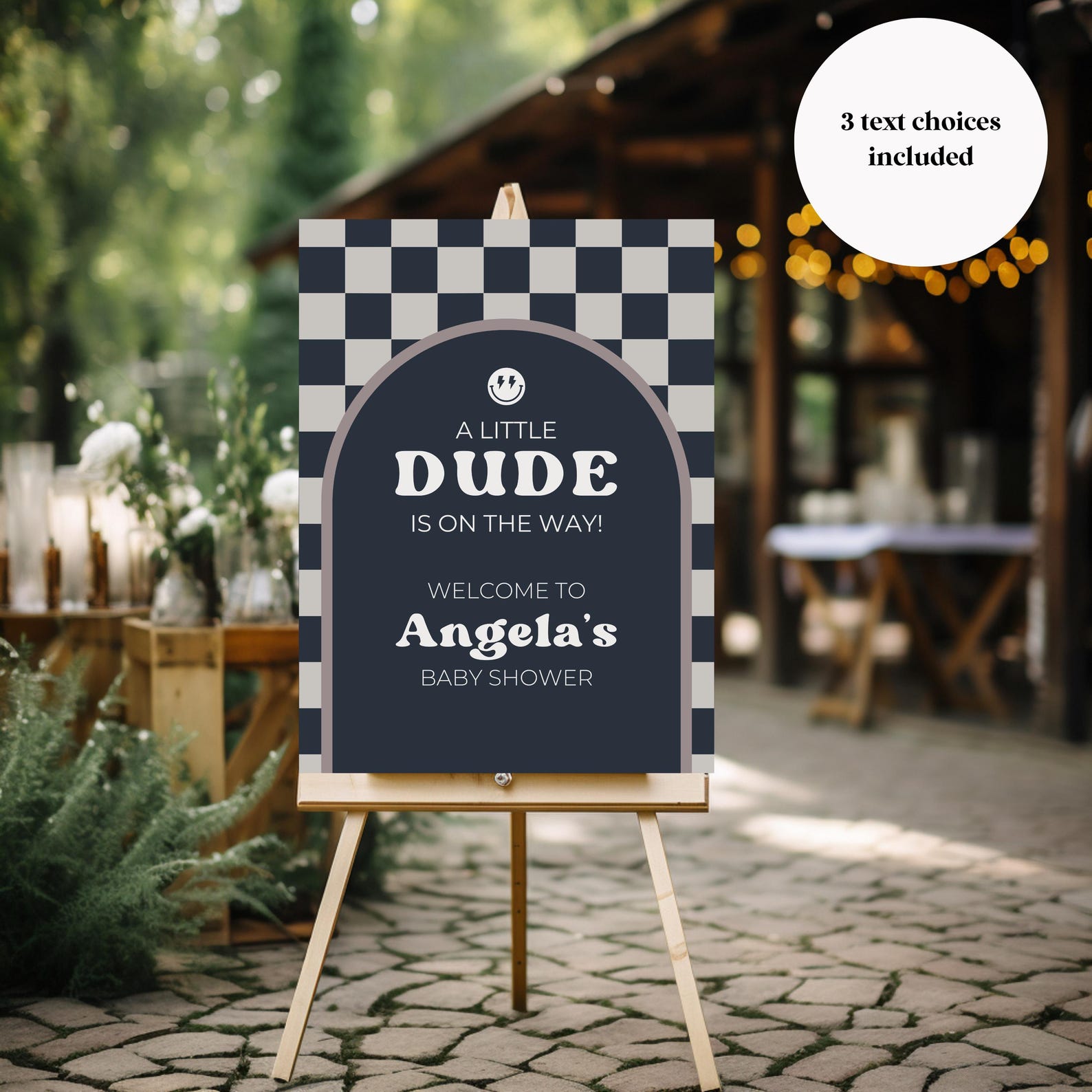 A Little Dude is on the Way Welcome Sign, Editable Baby Shower Sign ...