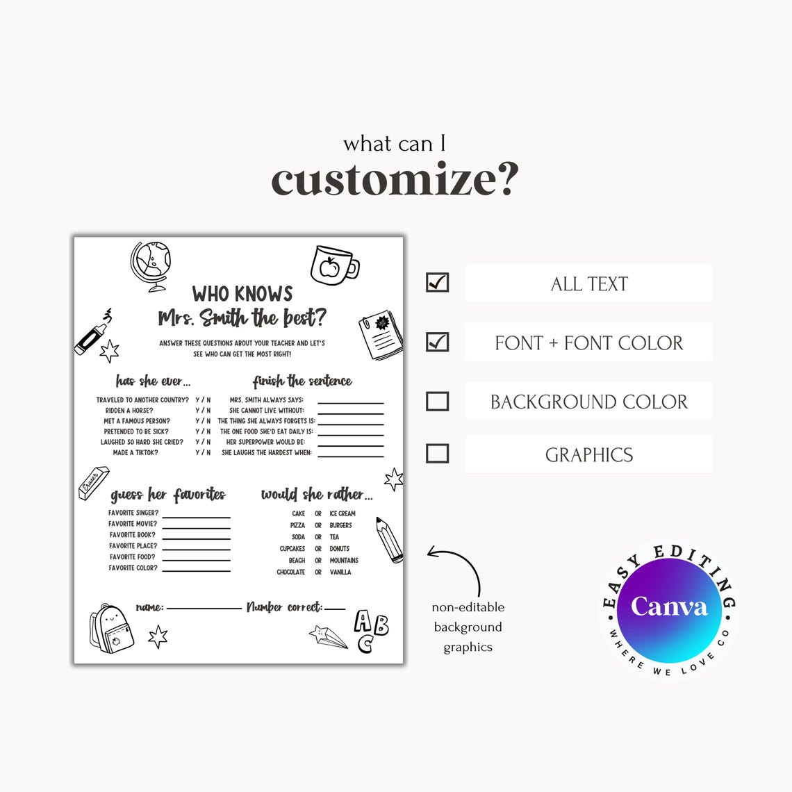 Who Knows the Teacher Best, Fun Get to Know the Teacher Activity or End ...