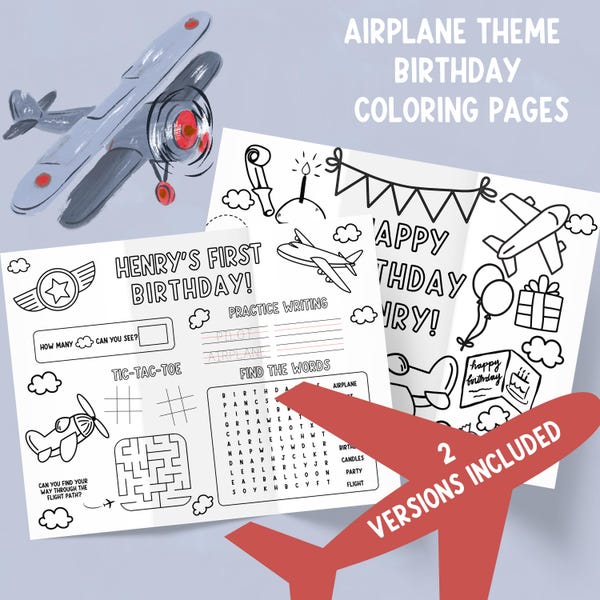 Aviation Coloring Sheets - Etsy