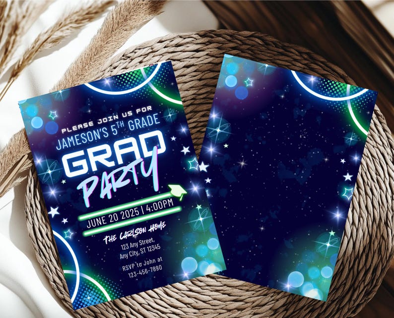 5th Grade Graduation Party Invitation, Peace Out 5th Grade, Editable ...