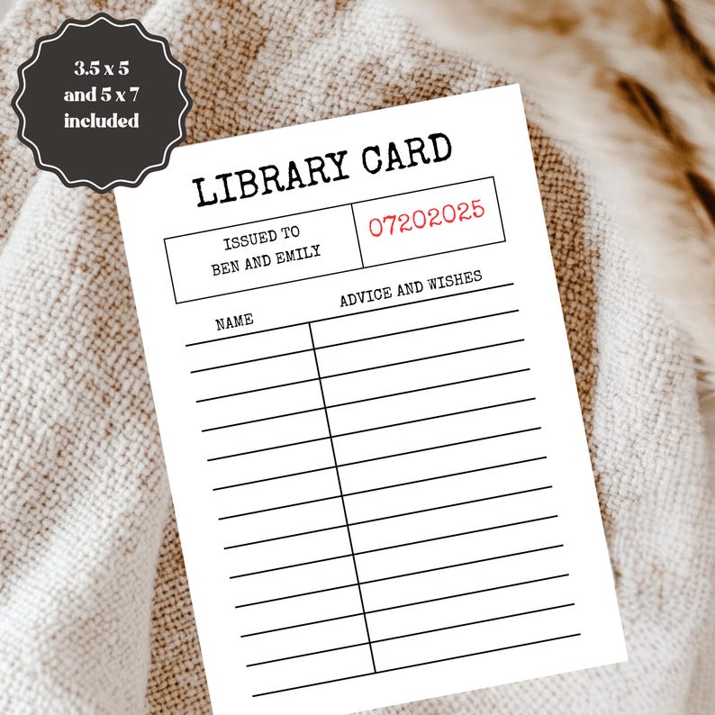 Library Card Advice and Wishes, Storybook Baby Shower, Book Themed ...