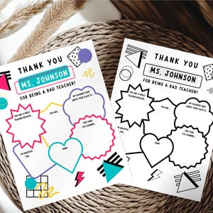 90s-theme Teacher Appreciation Template, Thank You Teacher Gifts ...