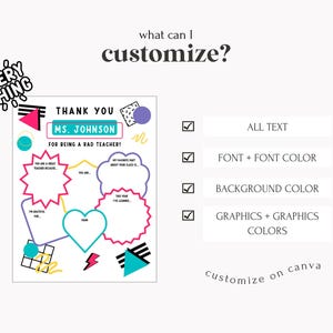 90s-theme Teacher Appreciation Template, Thank You Teacher Gifts ...