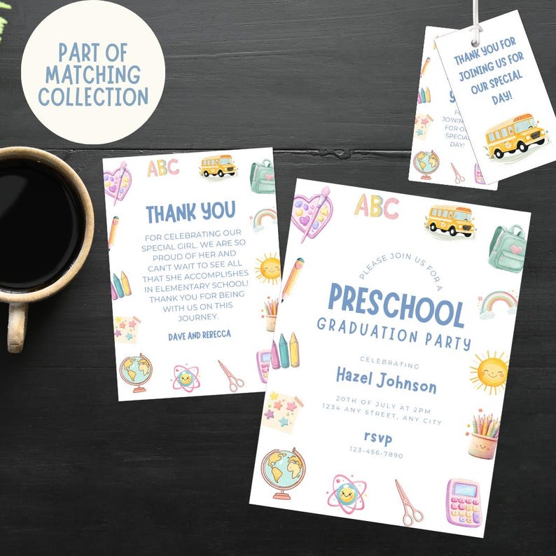 Preschool Graduation Invitation 2025, Prek Grad Invite, Printable ...