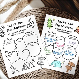 Camp Themed Teacher Appreciation Template, Campfire Thank You Teacher ...
