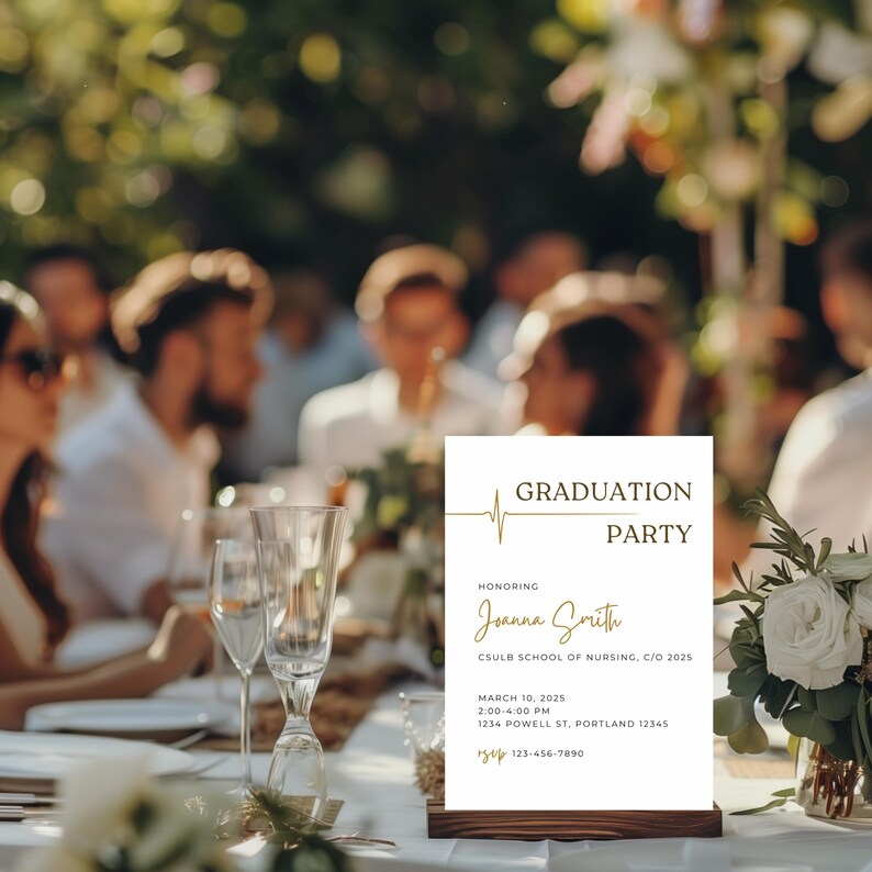 Nurse Graduation Invitation, Minimalist Nurse Graduation Invite ...