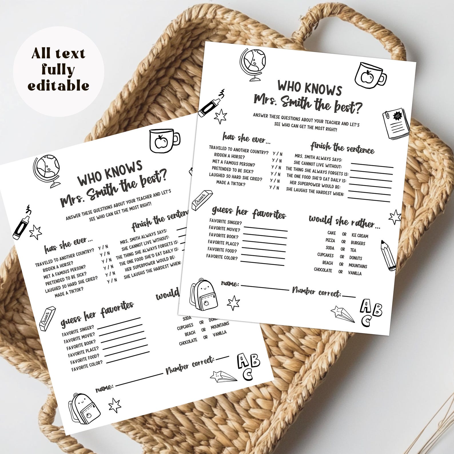 Who Knows the Teacher Best, Fun Get to Know the Teacher Activity or End ...