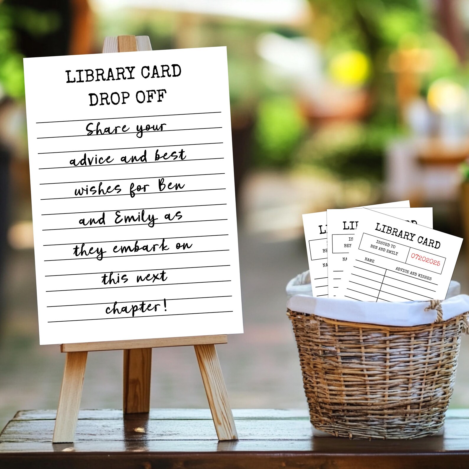 Library Card Advice and Wishes, Storybook Baby Shower, Book Themed ...