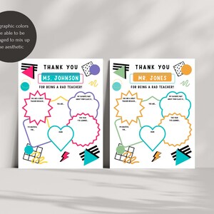 90s-theme Teacher Appreciation Template, Thank You Teacher Gifts ...