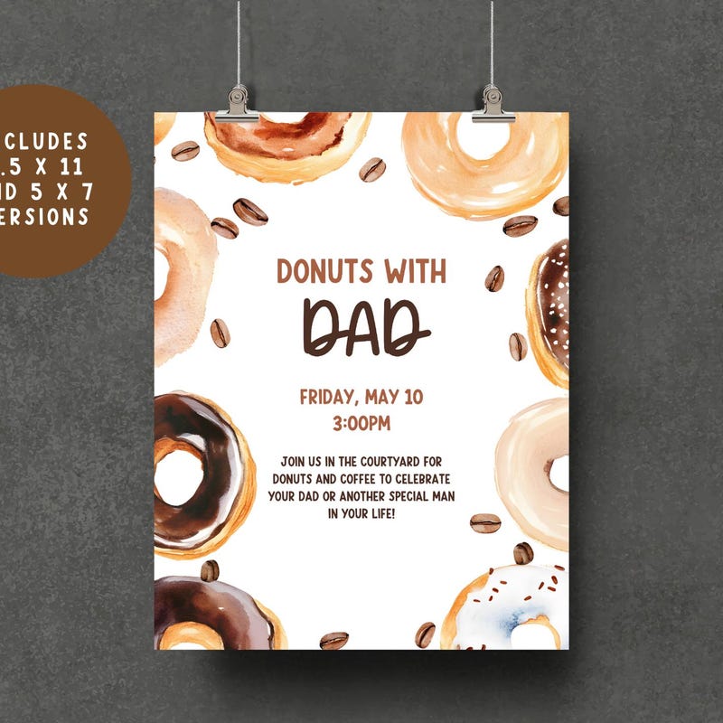 Donuts With Dad Flyer - Etsy