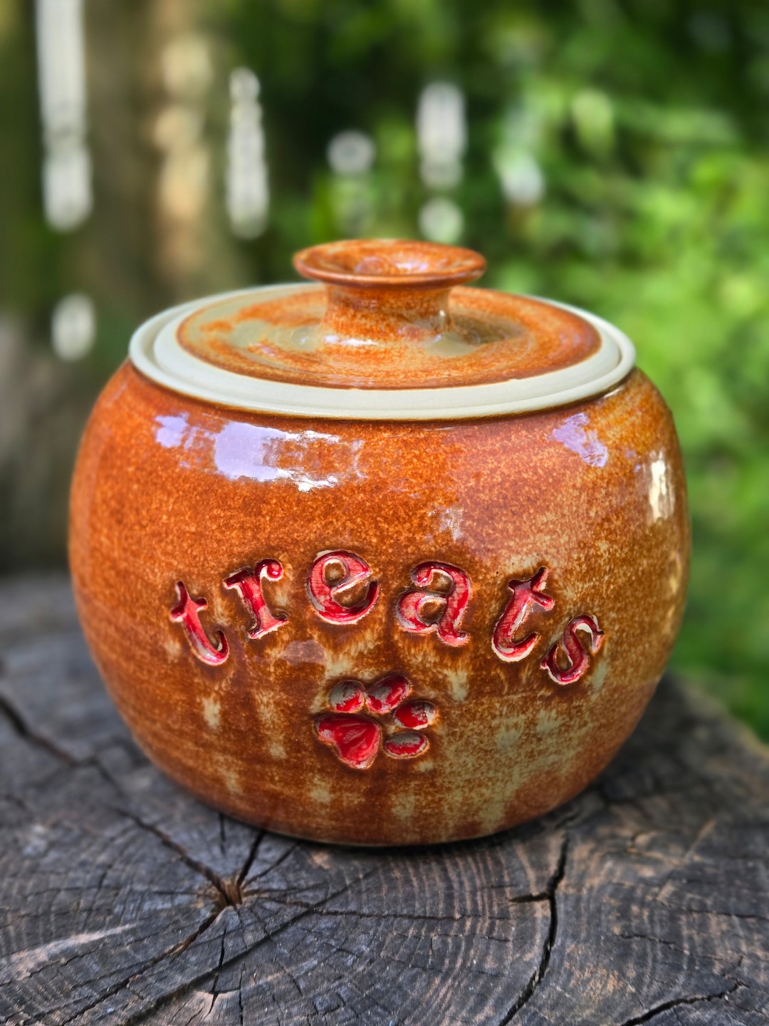 Dog Treat Jar / Ceramic Dog Treat Jar / Brown / Treat / Treats / Rustic ...