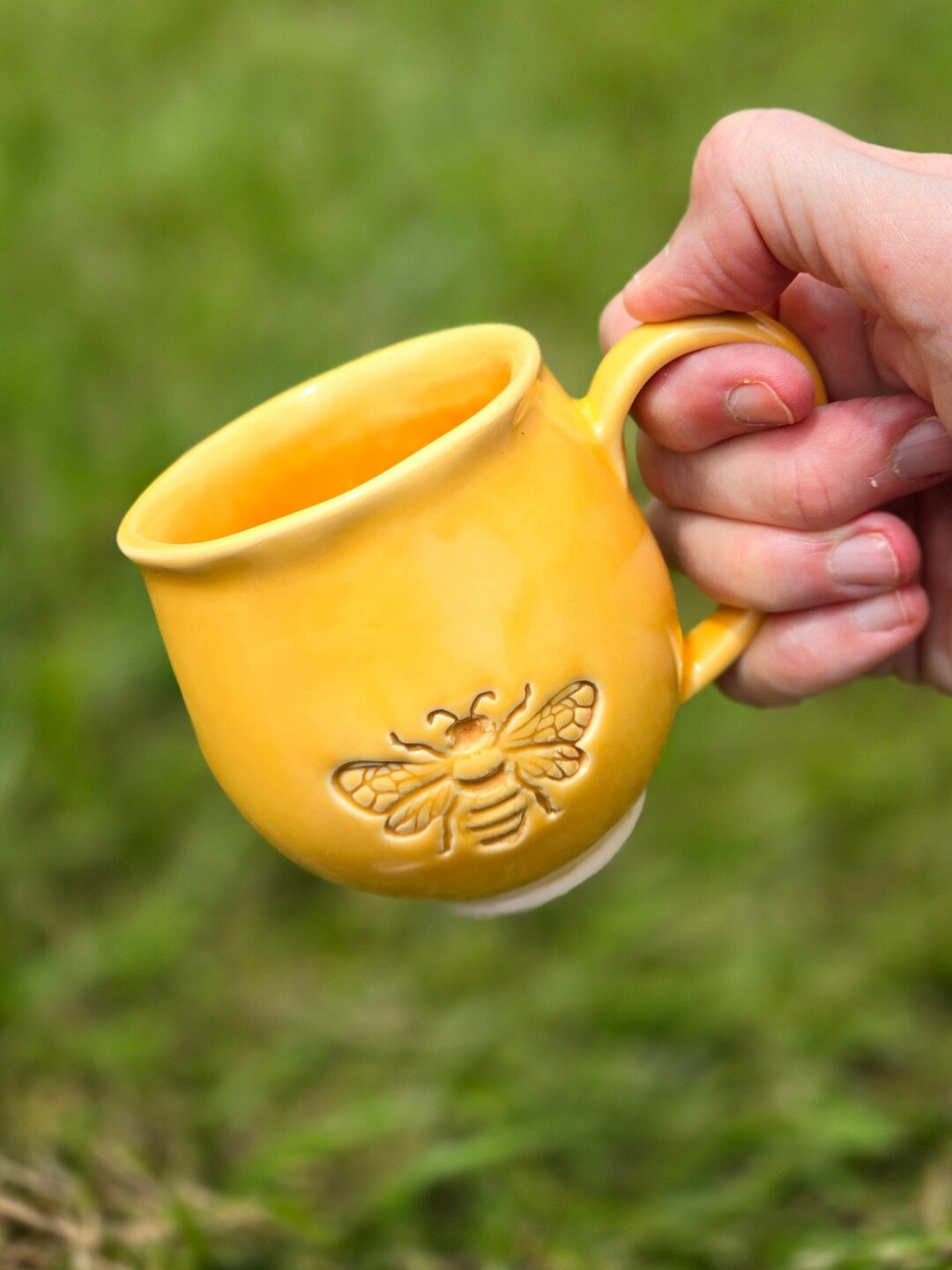 Bee Mug, Yellow, Honeycomb, Large Mug, 8 Oz Mug, Honey Bee, Ceramic Mug ...