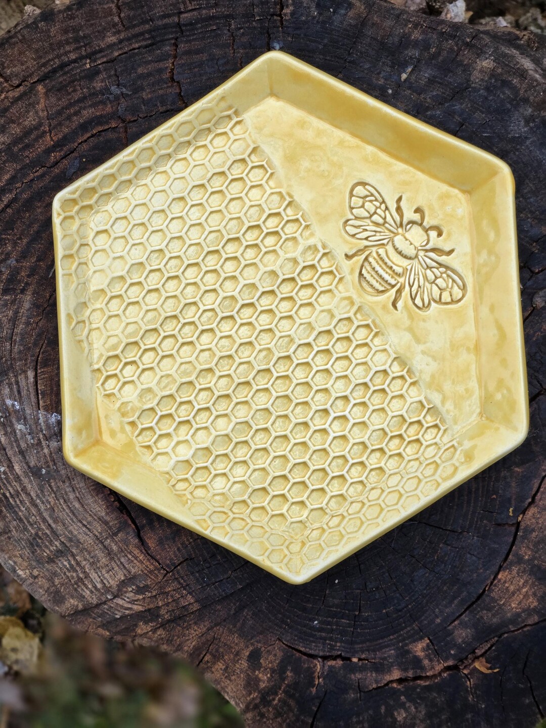 Bee Bee Spoon Rest Bee Pottery Bees Honey Bee Spoon Rest Save the Bees ...