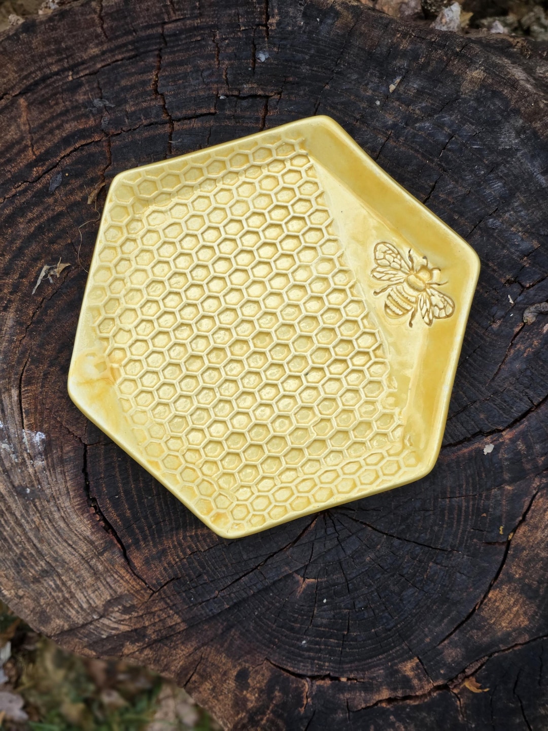 Bee Bee Spoon Rest Bee Pottery Bees Honey Bee Spoon Rest Save the Bees ...