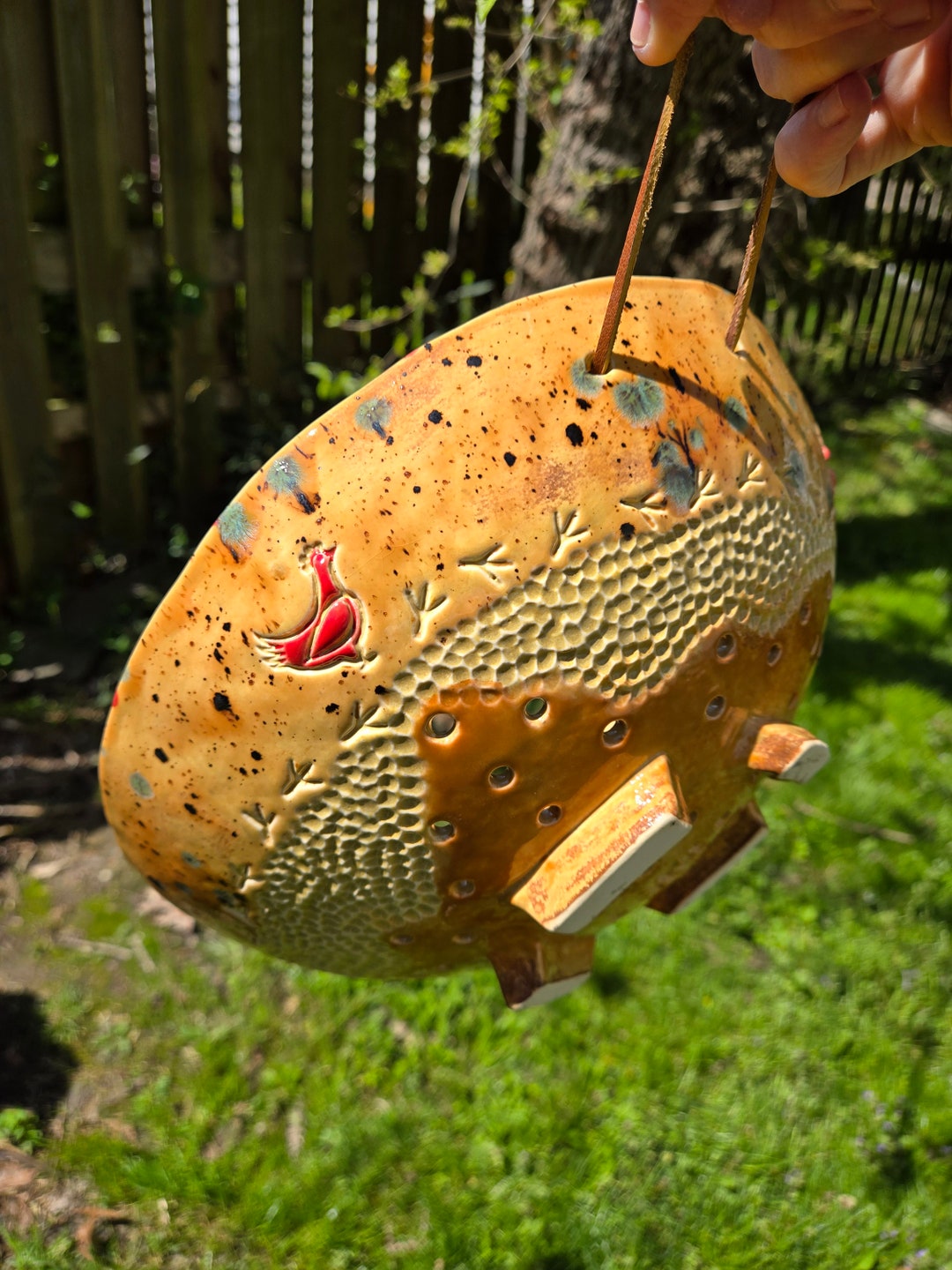 Berry Bowl Ceramic Colander Strainer Berries Chicken Hen Rooster ...