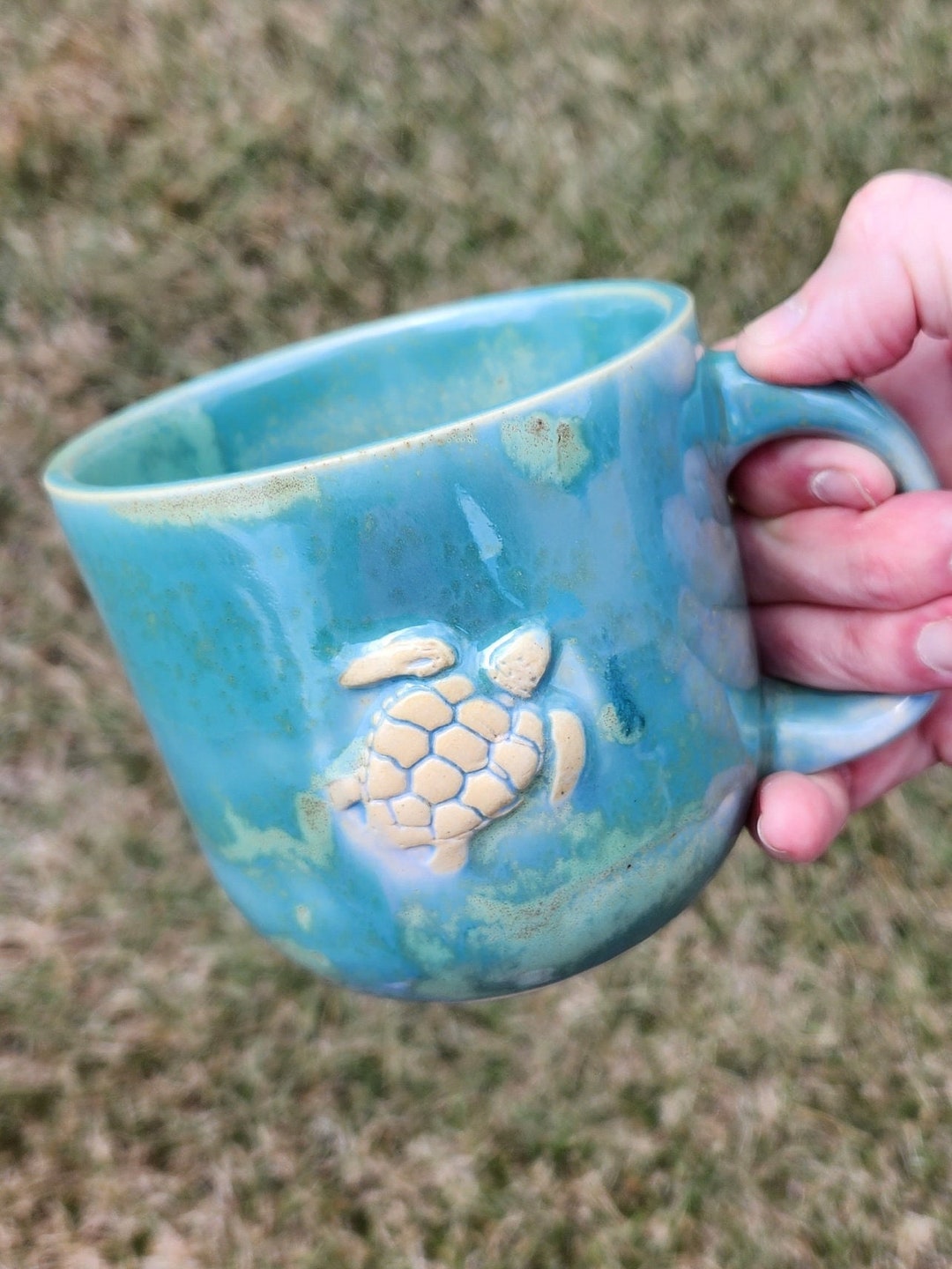 Turtle Mug / Sea Turtle / Blue Mug / Pottery Mug / Ceramic Mug - Etsy