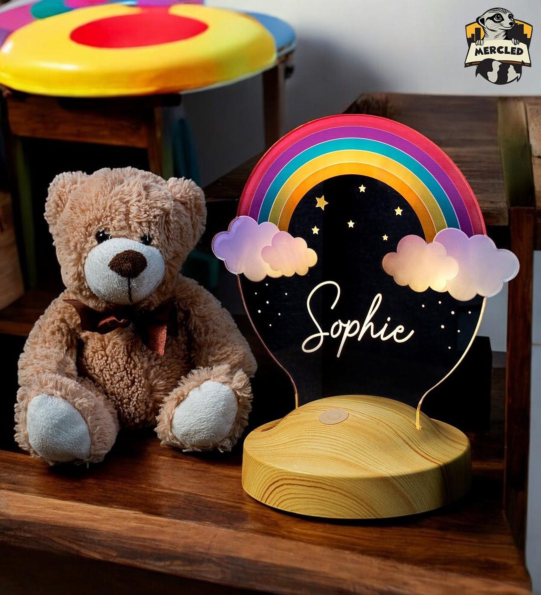 Rainbow Led Light, Rainbow Desk Lamp, Kids Room Gift, Kids Room Led ...