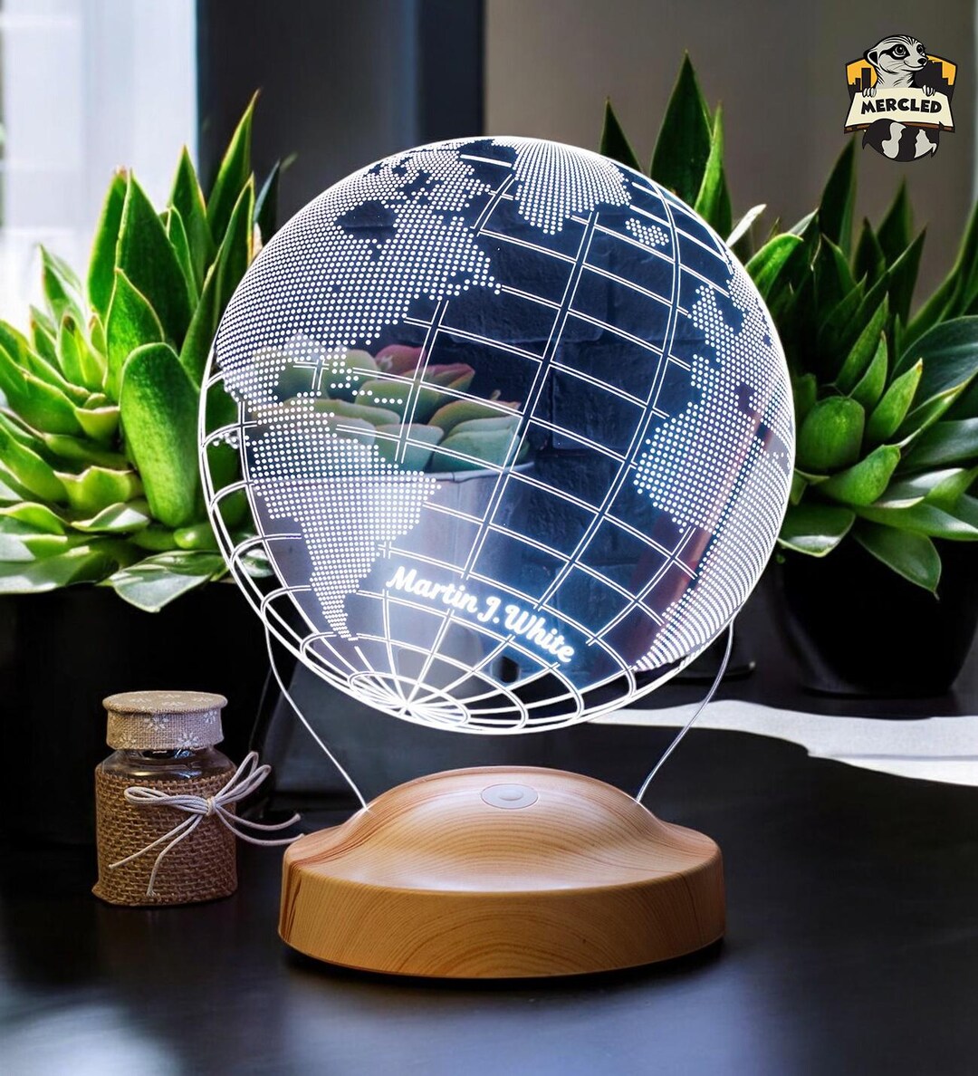 World Map Figured Led Light, World Map Figured Desk Lamp, Bed Room Led ...
