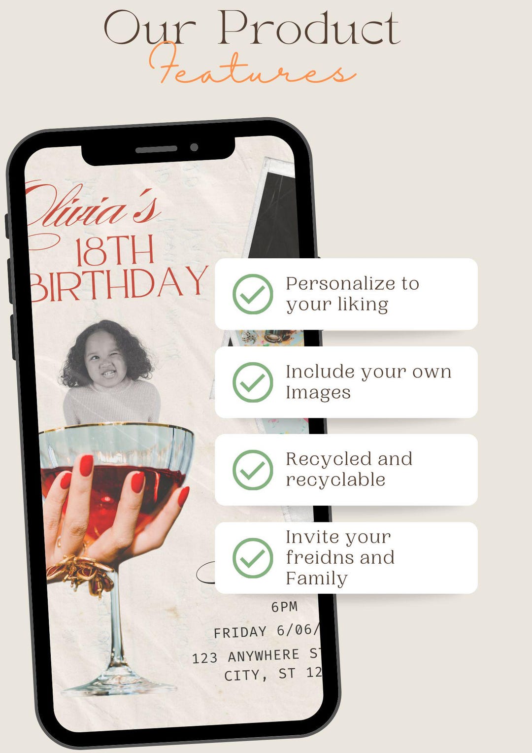 Fun Personalized Invitation Card/ Designer Invite Templates/ Birthday ...