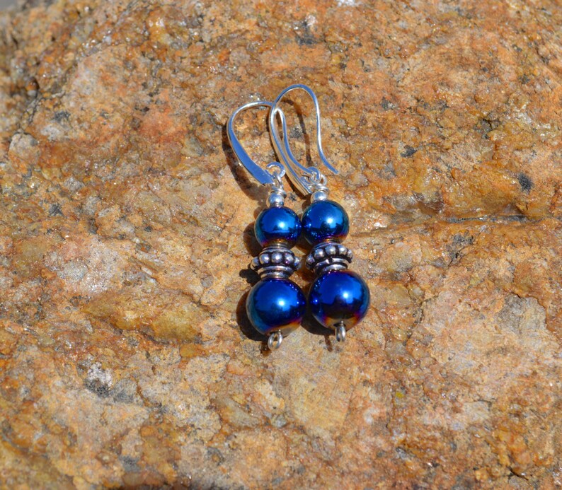 Hematite And Silver Dangle Earrings Hematite Jewelry Hematite