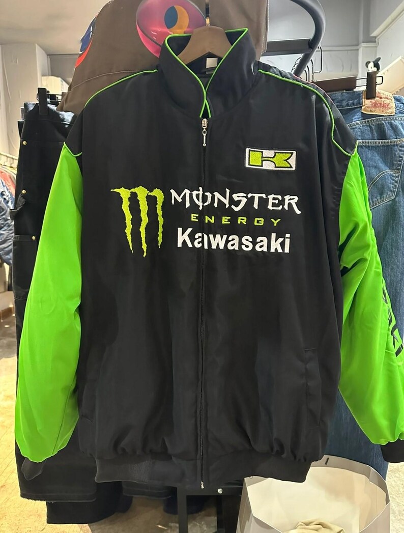Y2K Hazy Memories 2000's Monster Energy Kawasaki Racing Jacket, Vintage ...