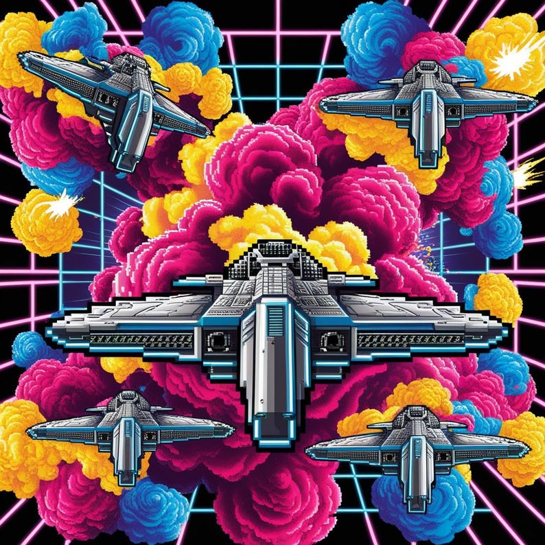 ORIGINAL and UNIQUE Vintage Retro Space Ship Games T Shirt Design PNG ...